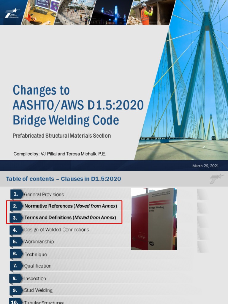 Aws d1.5 2020 Changes | PDF | Construction | Welding