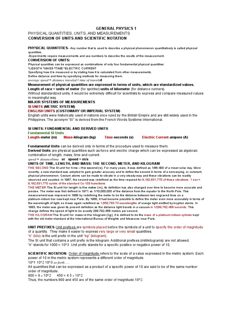 GENERAL PHYSICS 1 Lesson 1&2 | PDF | Kilogram | International System Of ...
