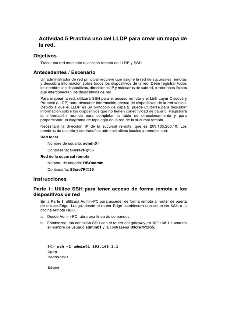 LLDP para Crear Un Mapa de La Red | PDF | Enrutador (Computación) | Dirección IP