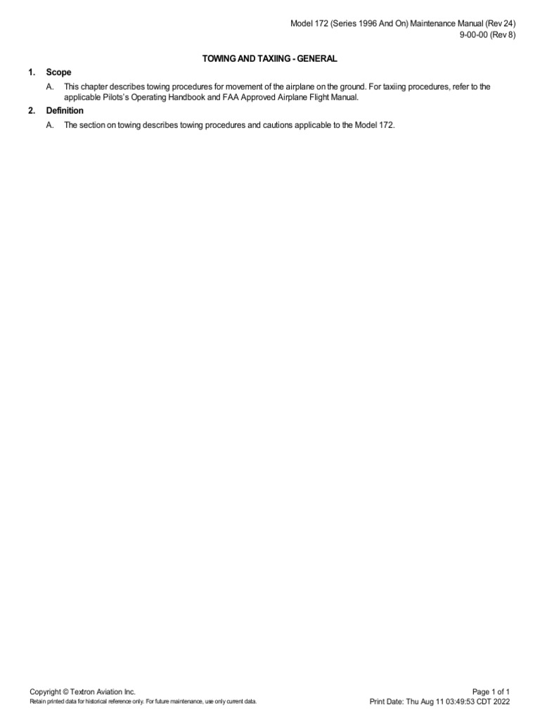 Chapter 9 Towing and Taxiing | PDF | Landing Gear | Airplane