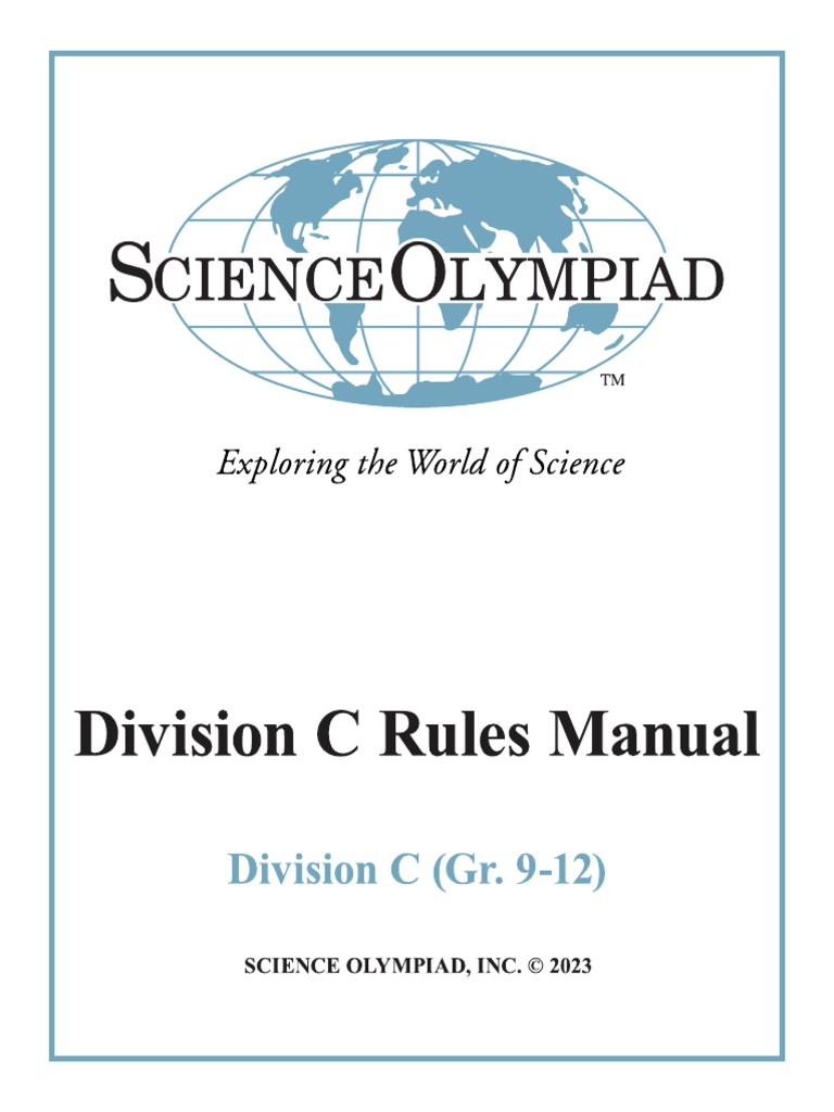 Science Olympiad Div C 2023 Rules Manual Web | PDF
