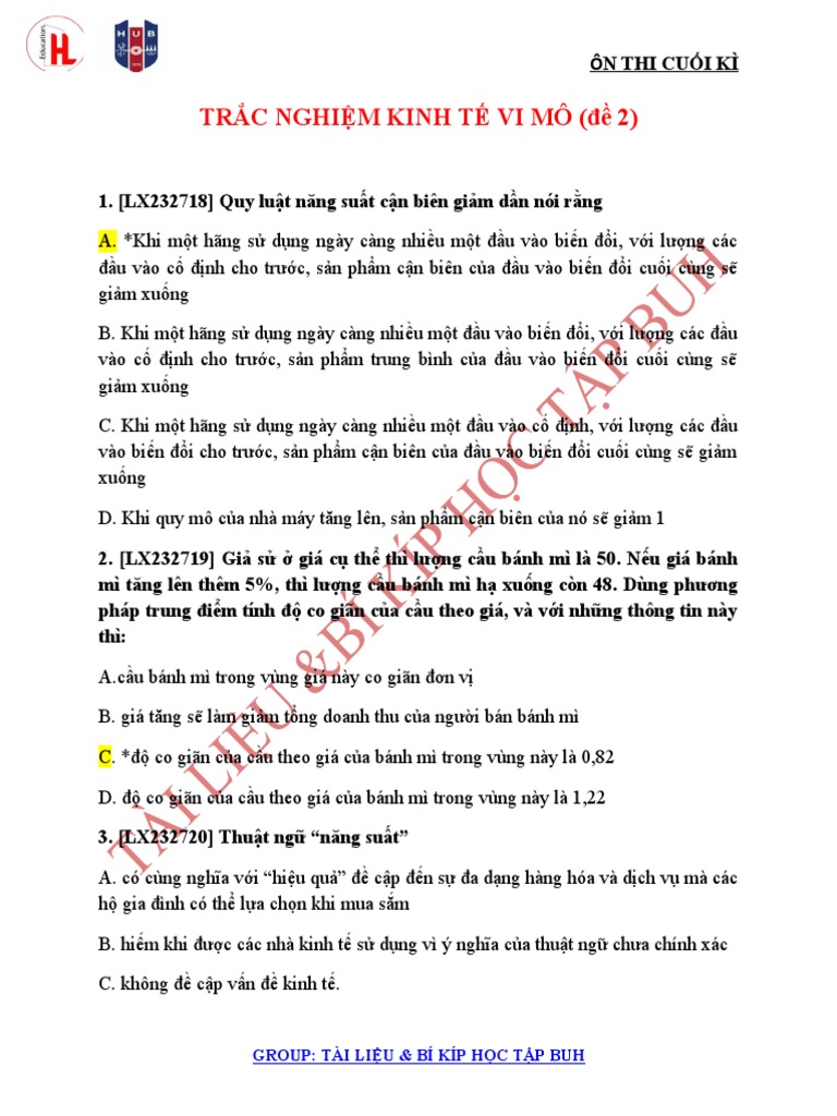 HUB_VI-MÔ-ĐỀ-2-CÓ-ĐÁP-ÁN-TN | PDF