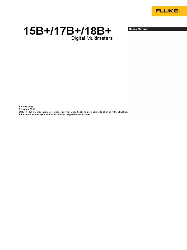 Manual de Usuario Fluke 17B+ | PDF