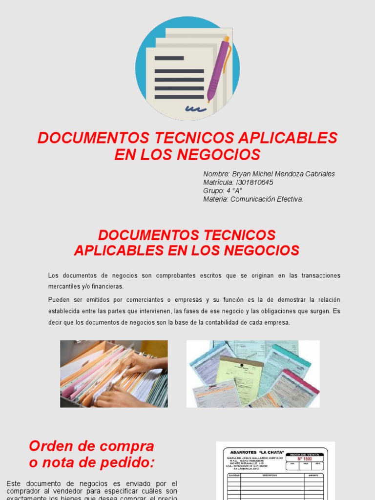 Documentos Tecnicos Aplicables en Los Negocios | PDF | Contabilidad | Factura