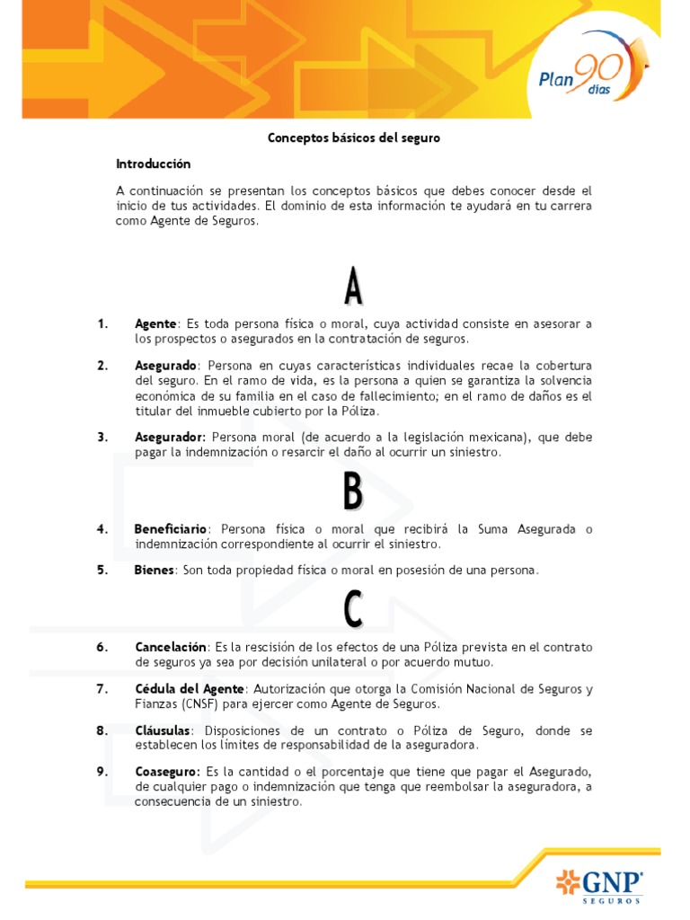 Conceptos Basicos Del Seguro | PDF | Póliza de seguros | Seguro
