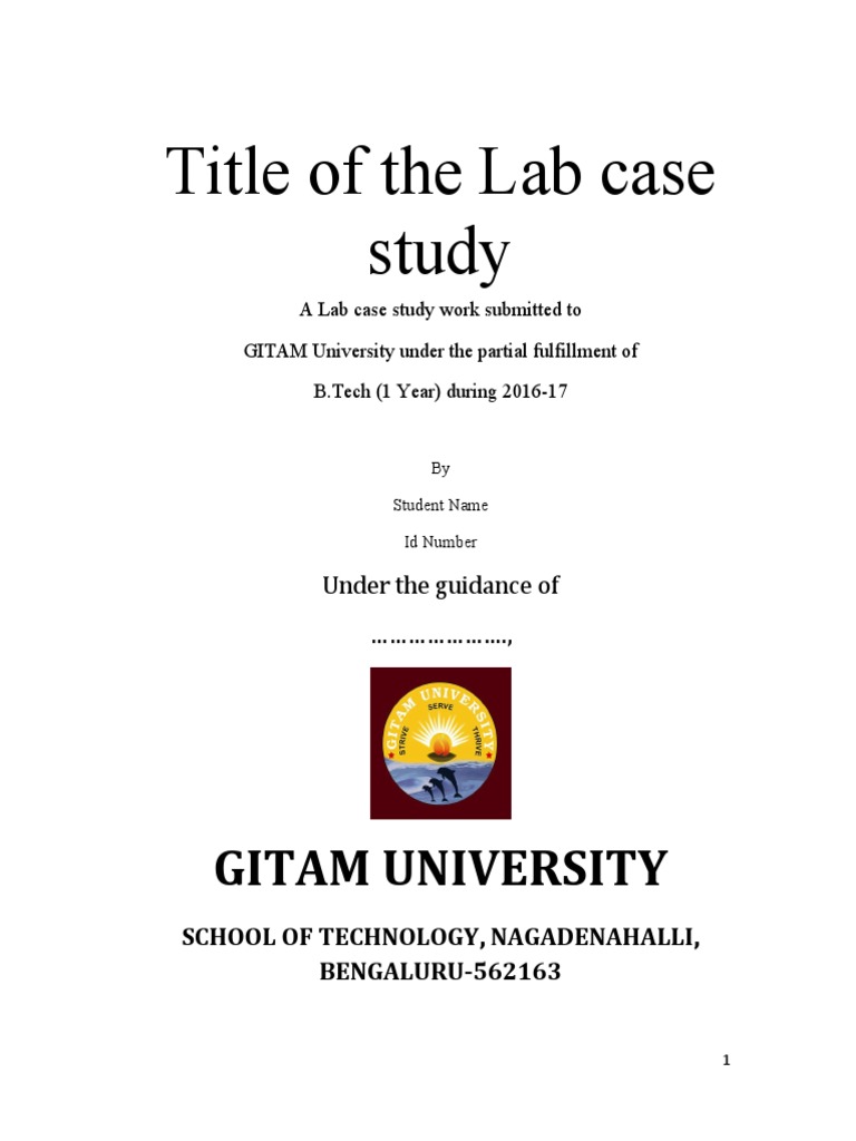 Lab Case Study Title Page Guide | PDF