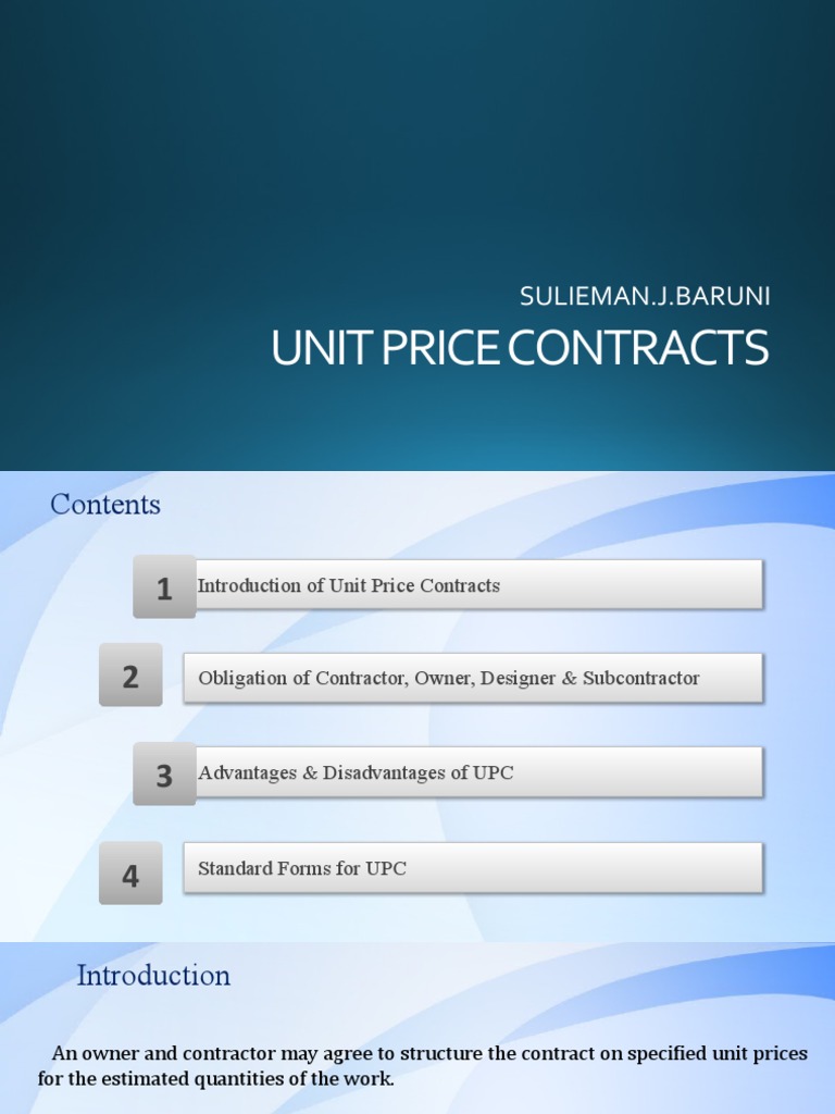 Unit Price Contracts | PDF | Business | Economies