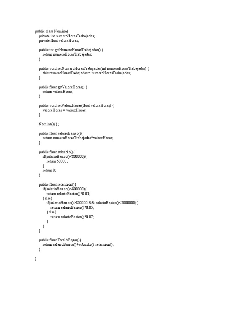 Nomina Java | PDF