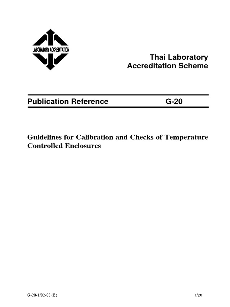 G-20 (Guidelines For Calibration and Checks of Temperature ) | PDF | Calibration | Thermometer