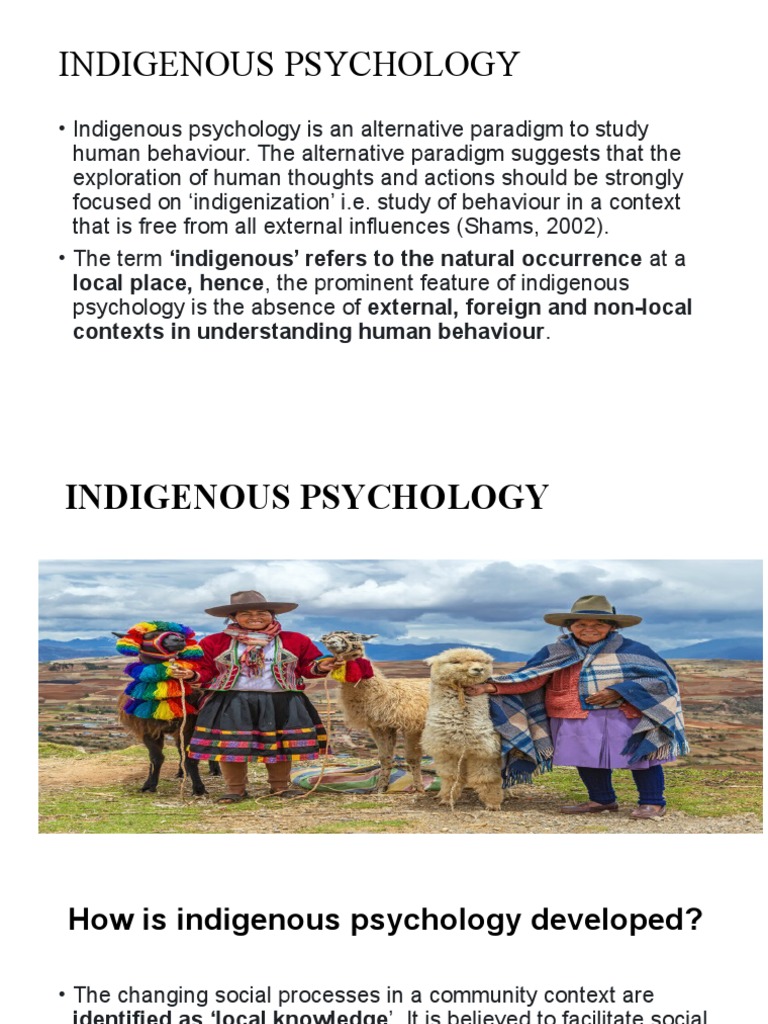 Towards Developing an Indigenous Psychology: Examining the Need for ...