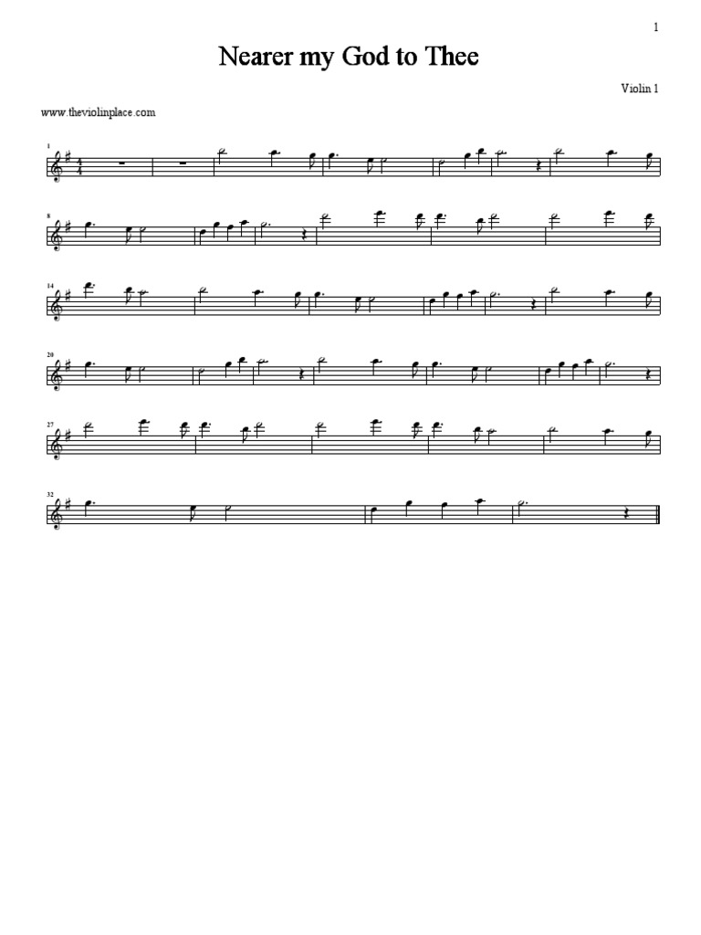 Nearer My God To Thee Violin 1 | PDF