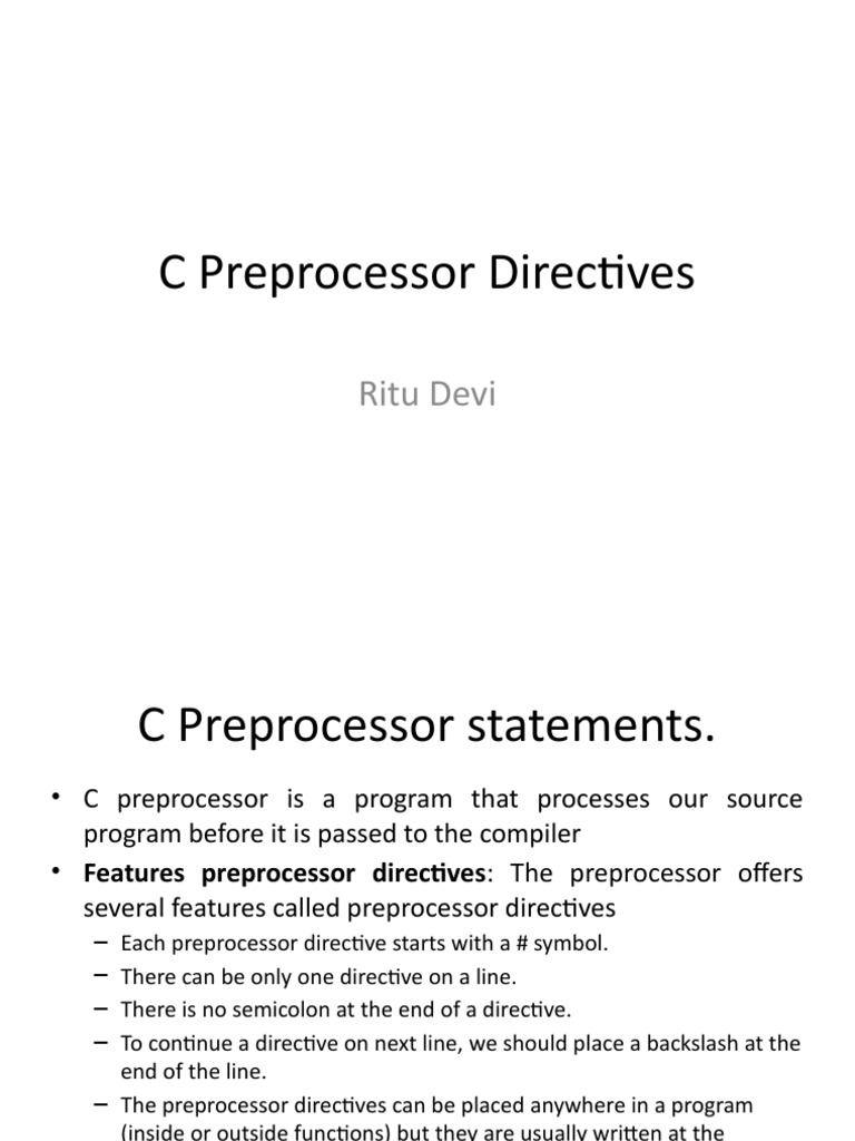 C Preprocessor Pdf Macro Computer Science Notation
