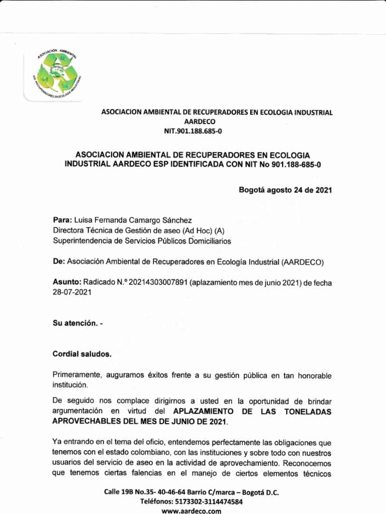 Radicado 20214303007891 Julio 2021 | PDF