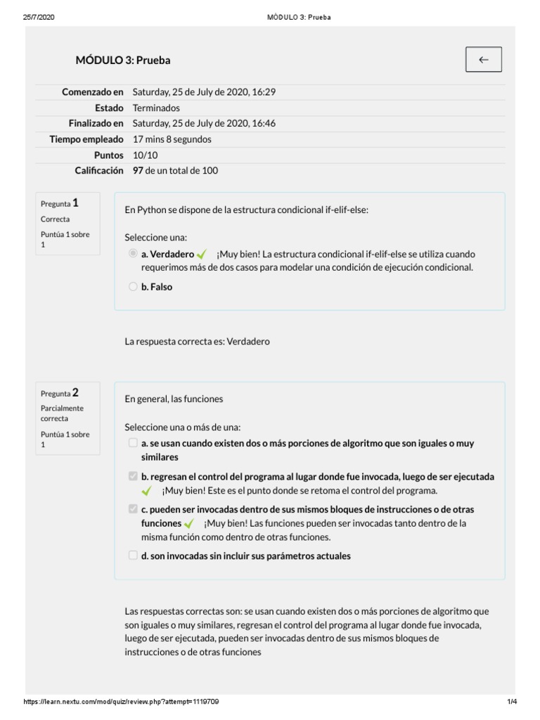 MÓDULO 3 - Prueba 5 | PDF | Flujo de control | Python (lenguaje de programación)