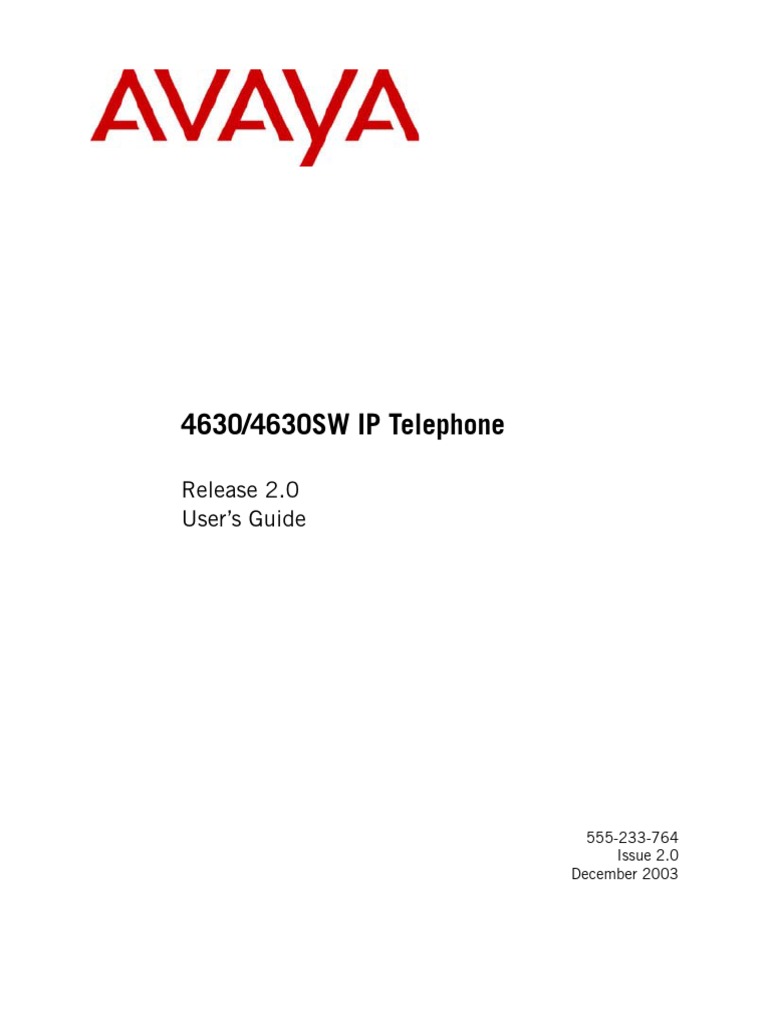Avaya 4630 User Guide | PDF | Telephone | Electromagnetic Compatibility