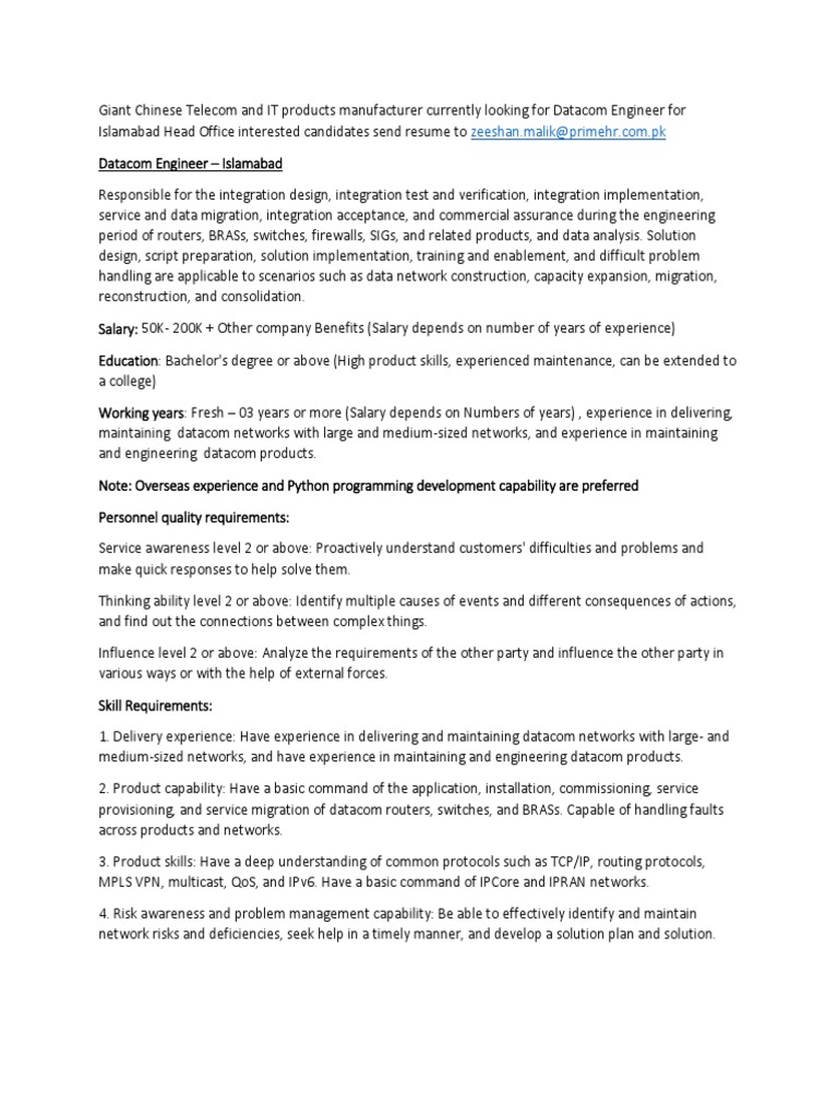 DataCom Engineer | PDF | Computer Network | Router (Computing)
