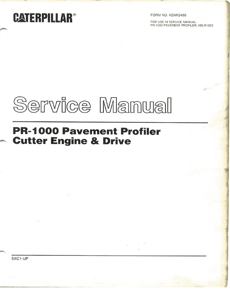 PR 1000 Pavement Profiler Cutter Engine & Drive | PDF