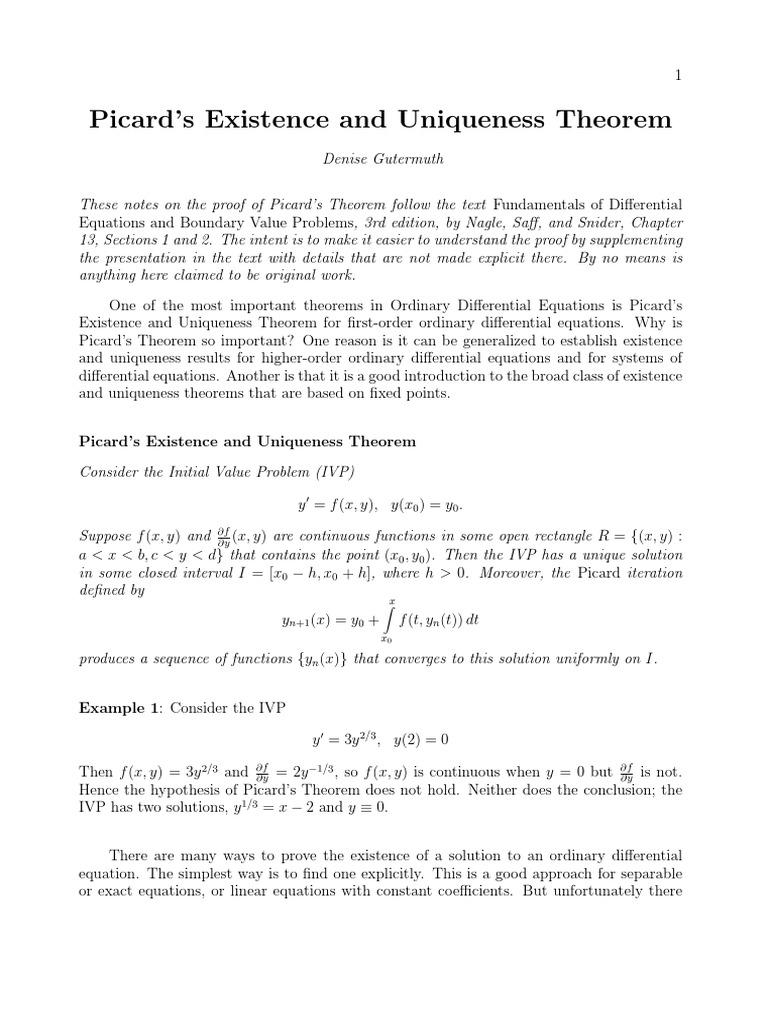 Picard | PDF | Function (Mathematics) | Equations