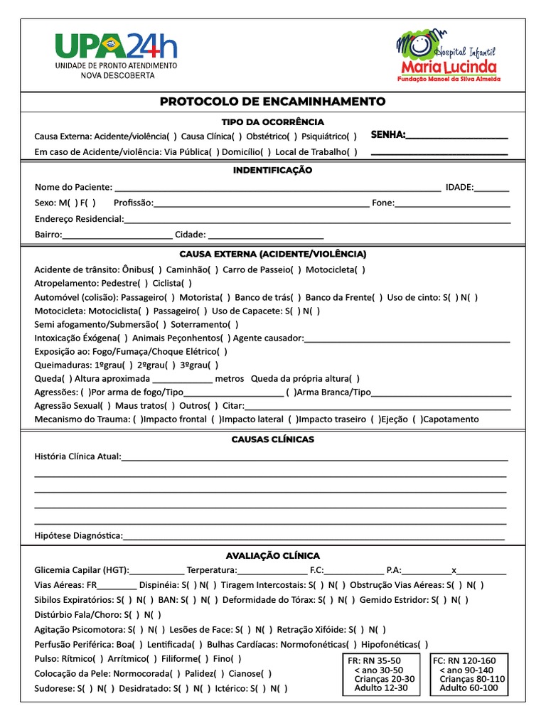 Protocolo de Encaminhamento | PDF | Medicina Clínica | Causas de morte Protocolo de Encaminhamento | PDF | Medicina Clínica | Causas de morte