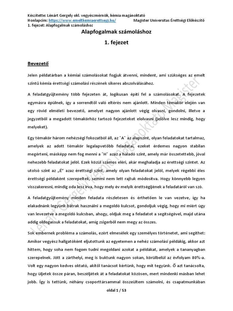 1.fejezet Alapfogalmak Számoláshoz | PDF