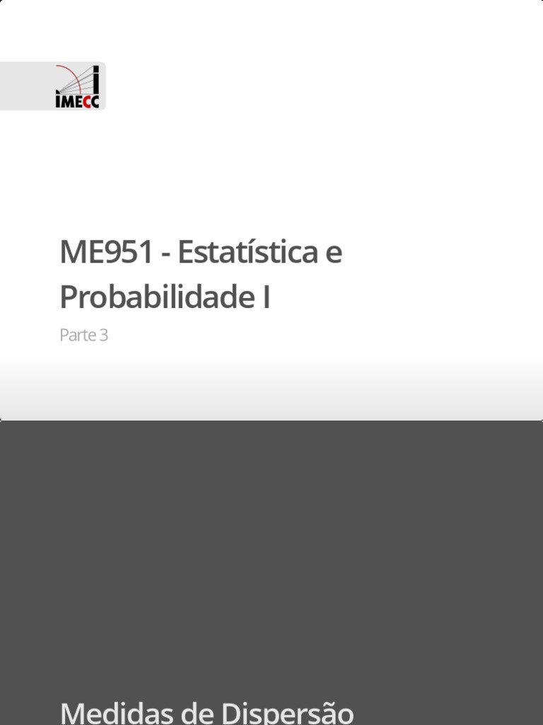 Parte 3 - Estatística e Probabilidade ME951 Unicamp | PDF | Ponto fora da curva | Coeficiente de ...