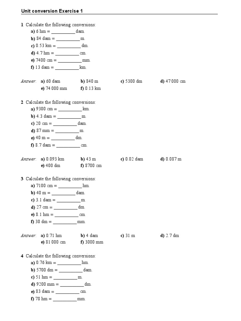 Length Conversion One | PDF