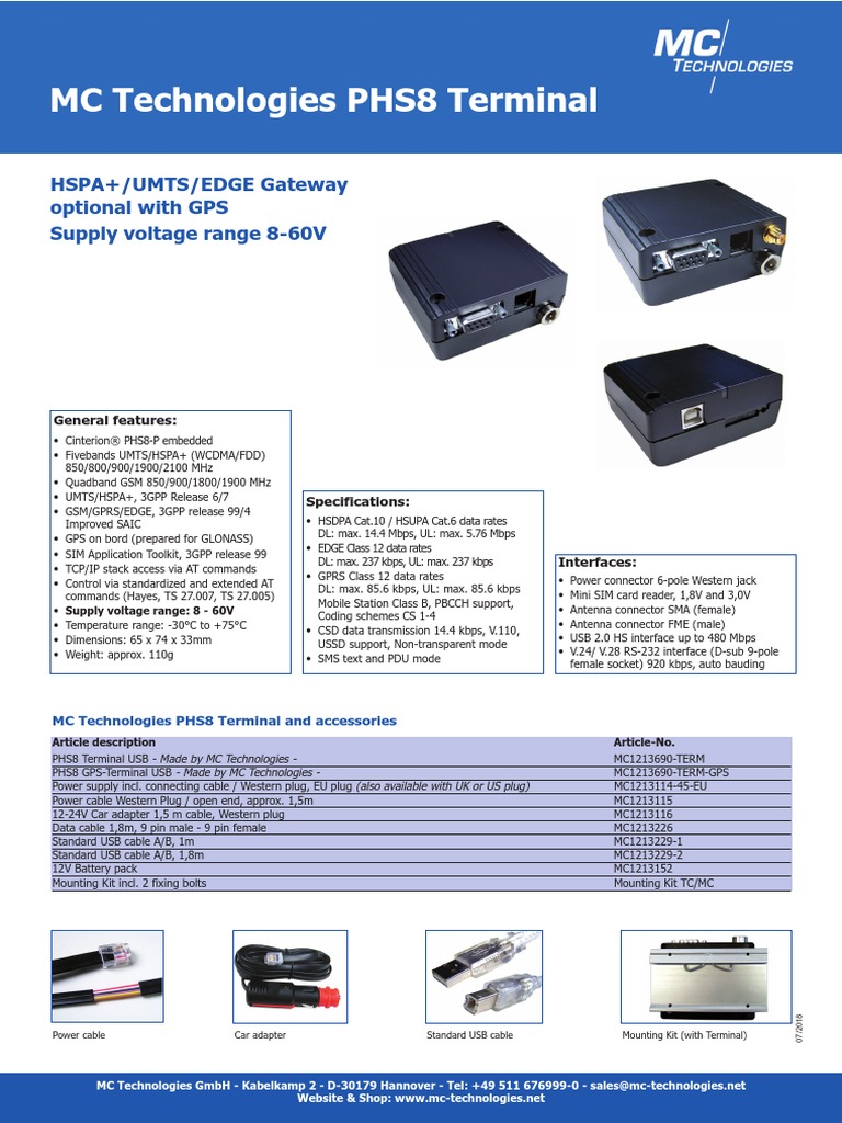 PHS8 Terminal Datasheet EN | PDF | General Packet Radio Service ...