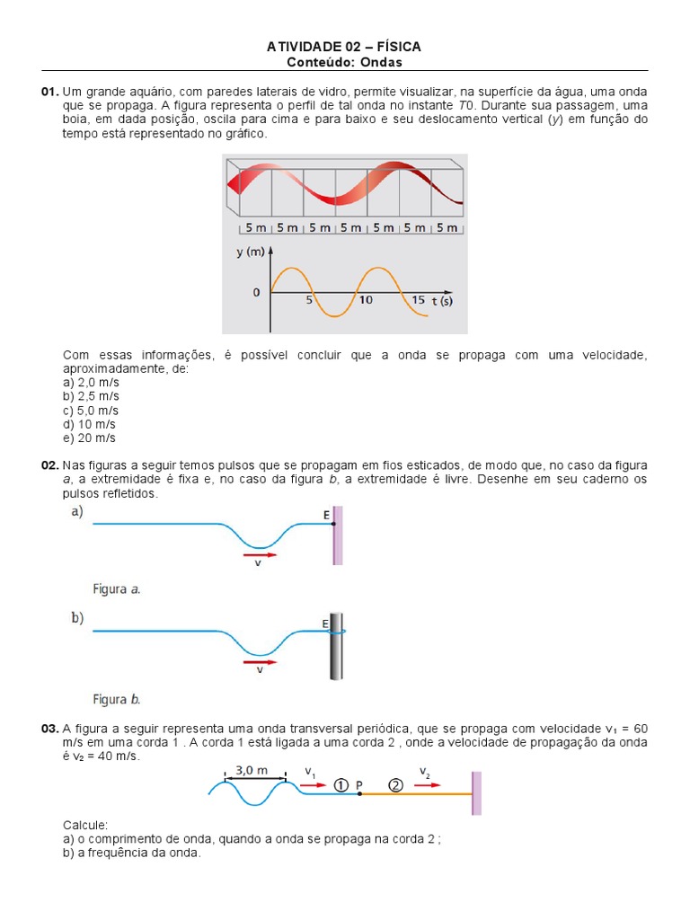 Exercícios Ondas | PDF | Ondas | Comprimento de onda