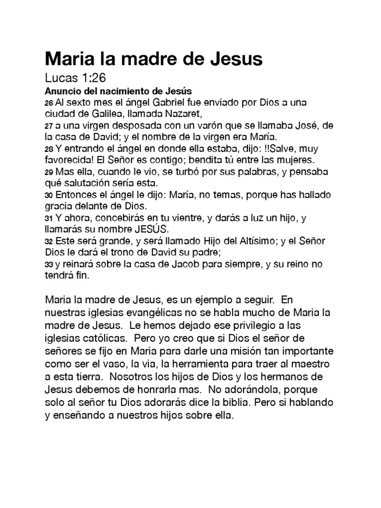 Maria La Madre de Jesus | PDF | María, madre de Jesús | Jesús