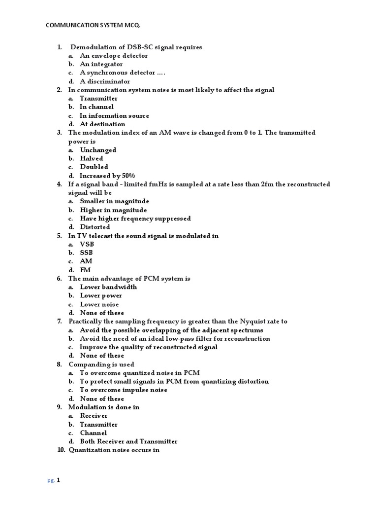Communication System | PDF | Frequency Modulation | Modulation