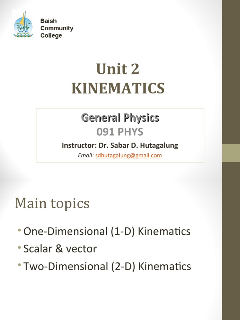 Unit 2 Kinematics | PDF | Velocity | Acceleration