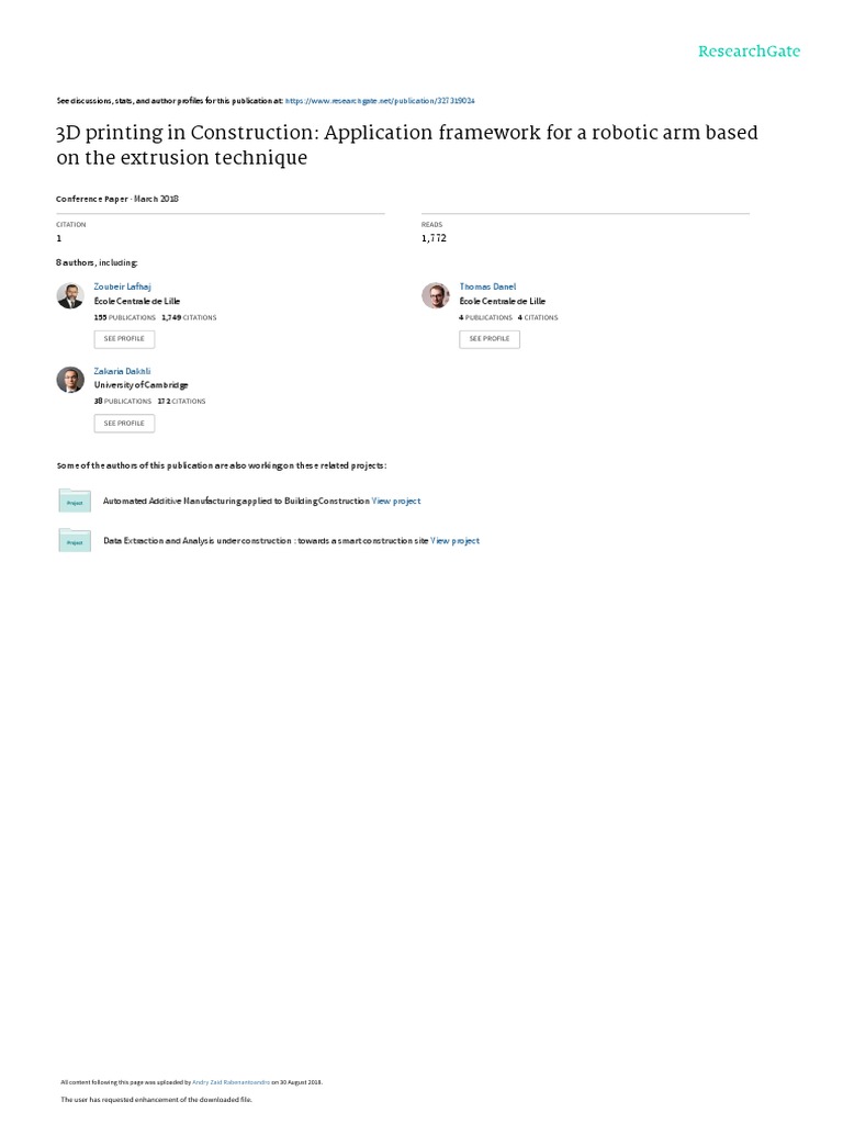 Application Framework For Robotic Arm Based On Extrusin Technique ...