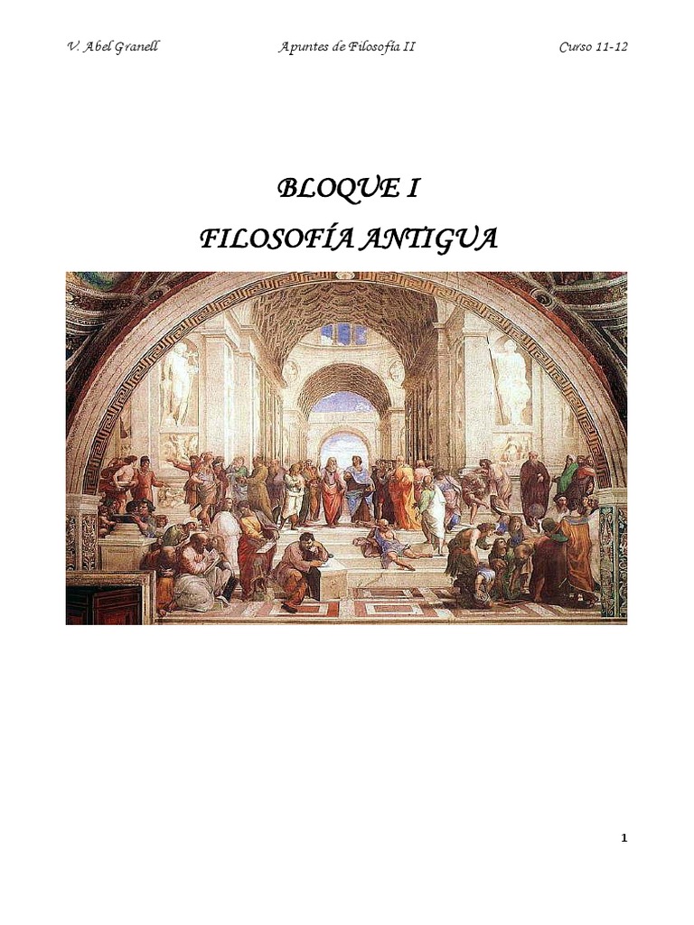 Bloque I Filosofia Antigua | Descargar gratis PDF | Platón | Conocimiento
