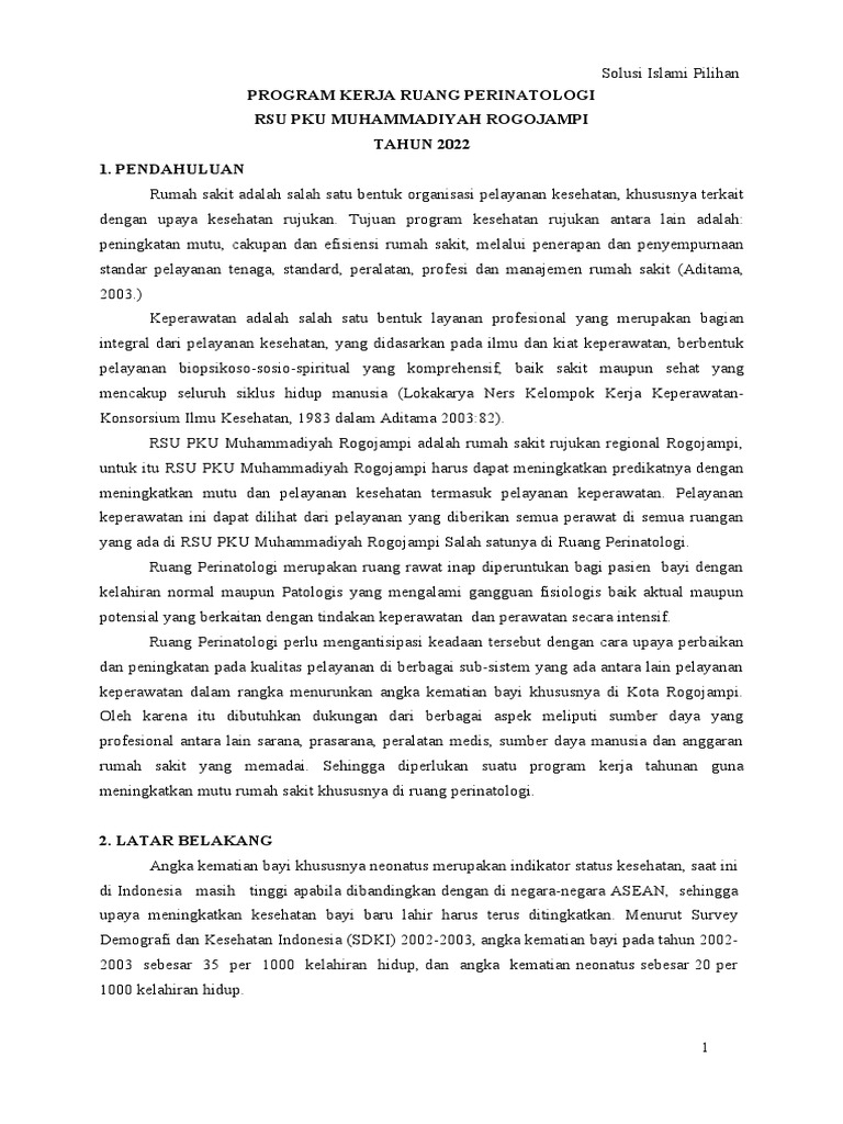 Program Kerja UGD | PDF