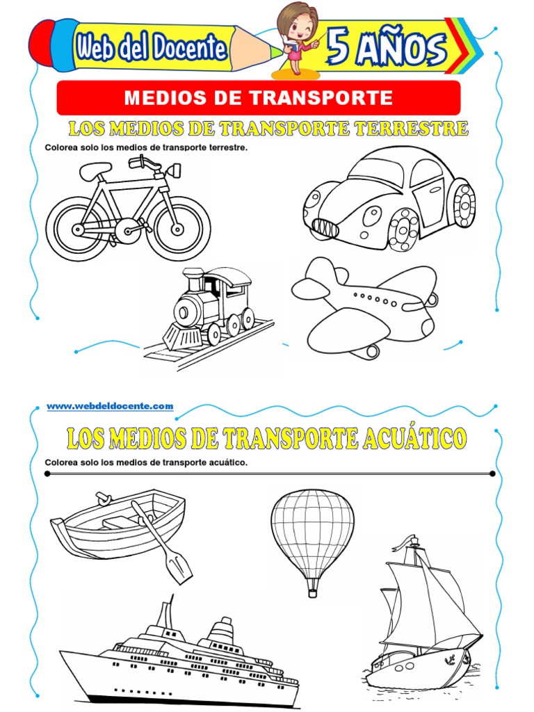 Tipos de Medios de Transporte para Niños de 5 Años | PDF