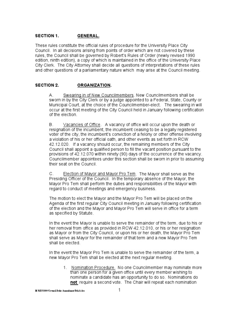 Rule of Procedure | PDF | Committee | Agenda (Meeting)