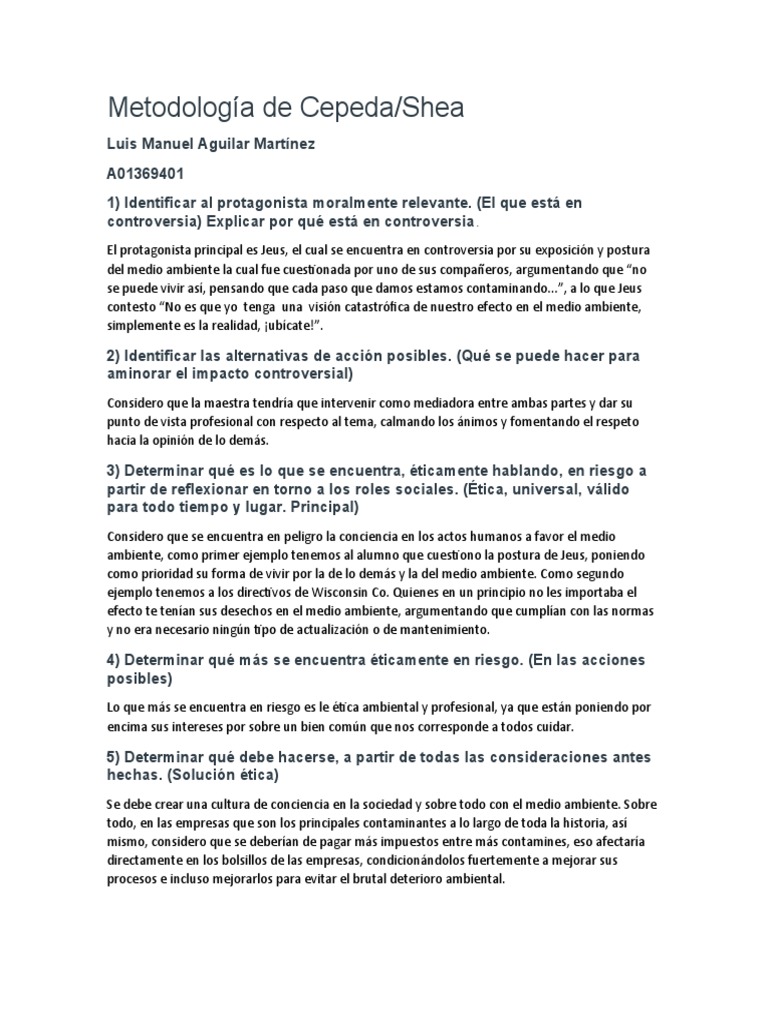 Metodología de Cepeda | PDF | Entorno natural | Etica Aplicada