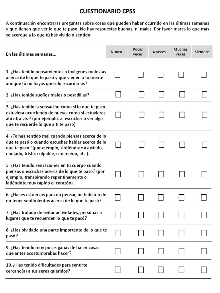 CPSS Cuestionario | PDF