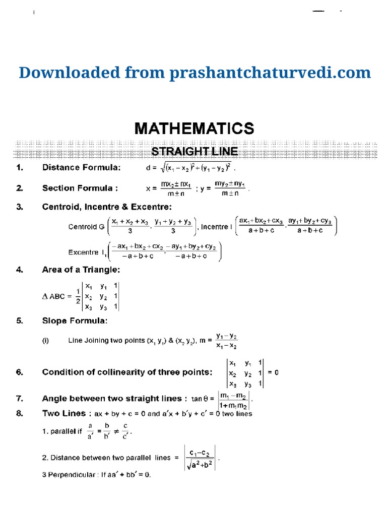 AAI ATC Mathematics Formulas | PDF