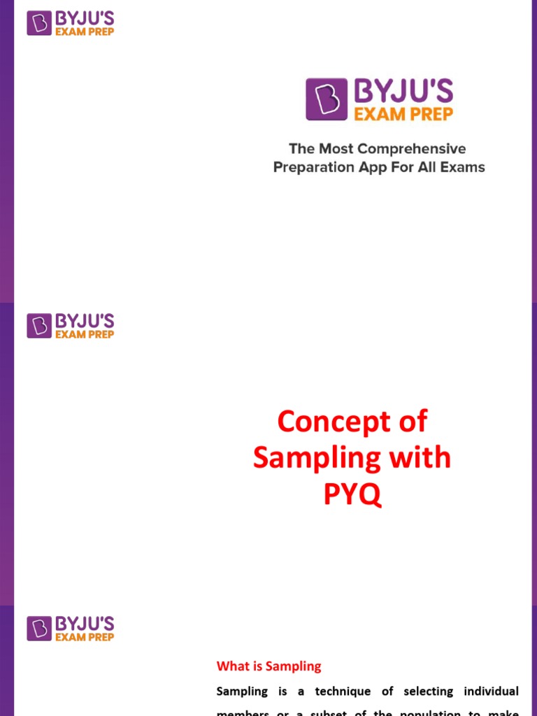 Concept of Sampling With PYQ | PDF | Sampling (Statistics) | Scientific Method