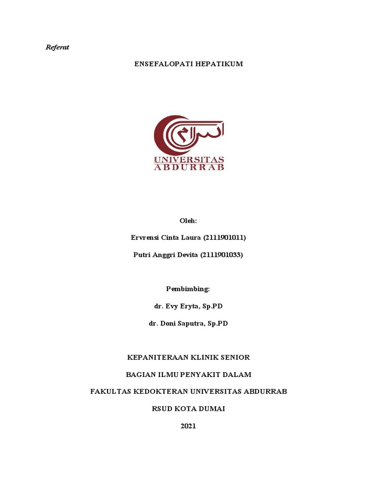 Ensefalopati Hepatik: Definisi dan Penatalaksanaan | PDF