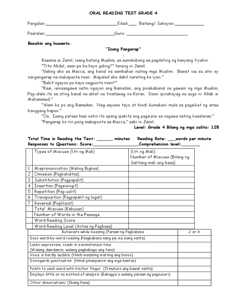 Grade 4 Filipino 1 | PDF