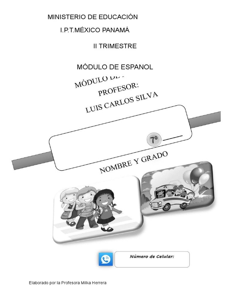 Módulo de Español 7°. Prof. Luis Silva | PDF | Verbo | Sustantivo