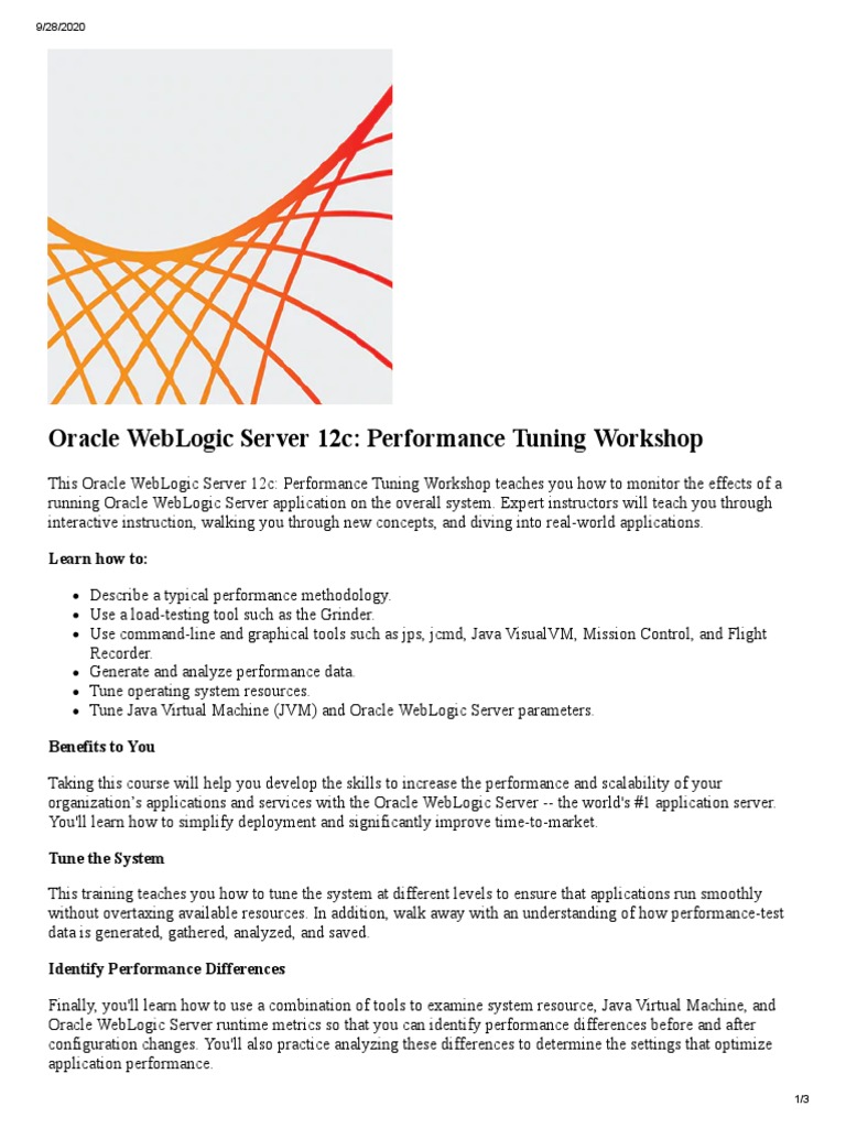 Oracle Weblogic Server 12c Performance Tuning Workshop Pdf Java Programming Language