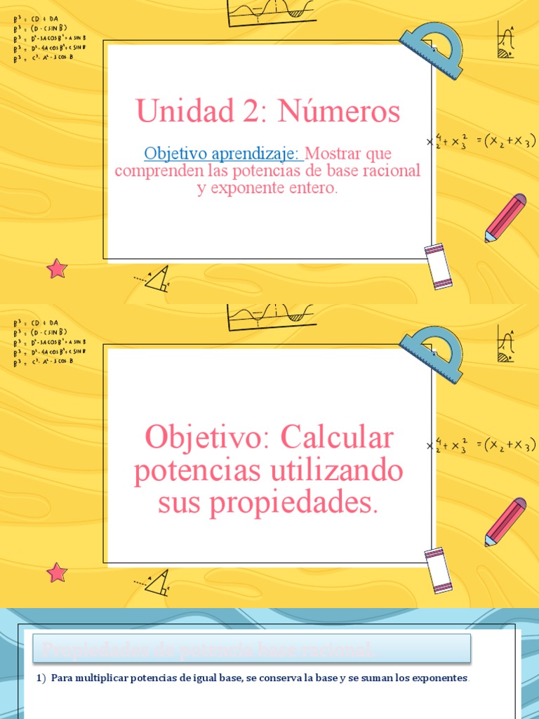 Clase 4. Unidad 2. Propiedades de Potencia Base Racional | PDF