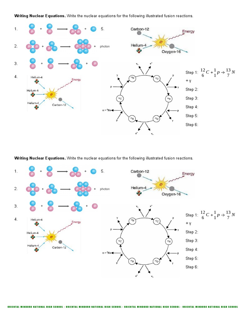 Writing Nuclear Equations | PDF | Chemistry | Physics