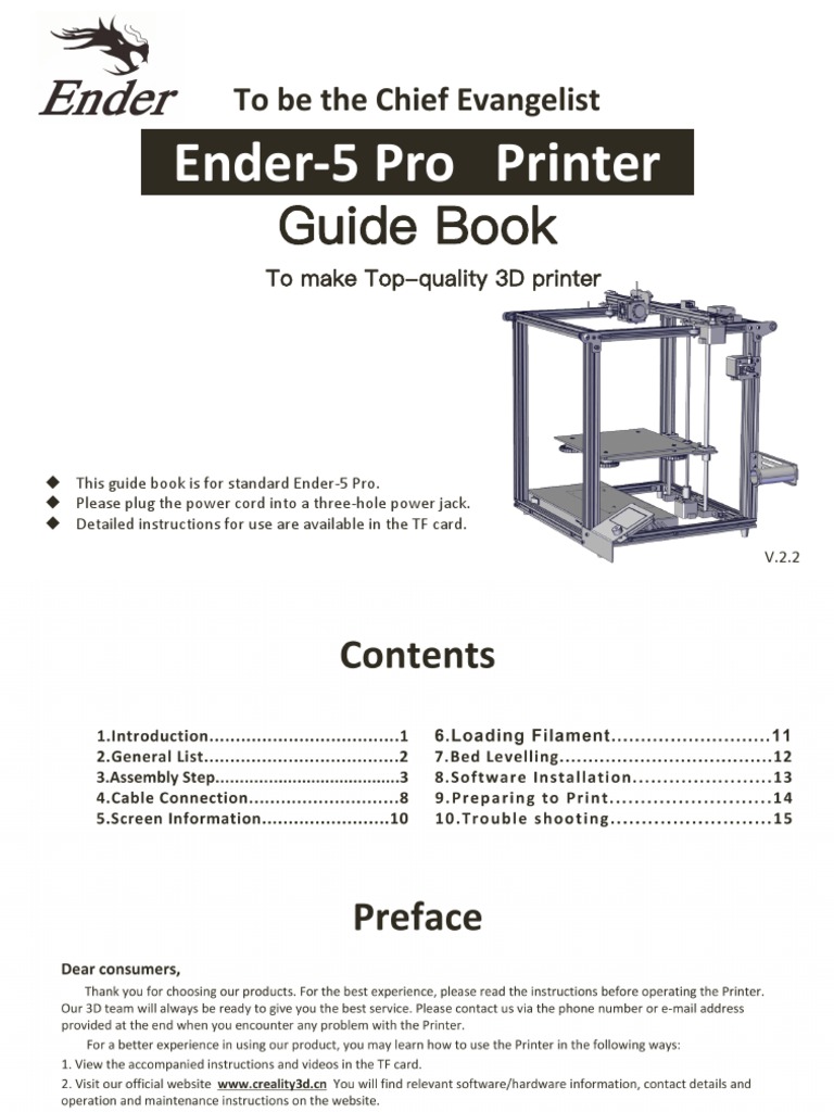 User Manual - Ender-5 Pro - EN V.2.2 | Download Free PDF | Manufactured Goods | Computing