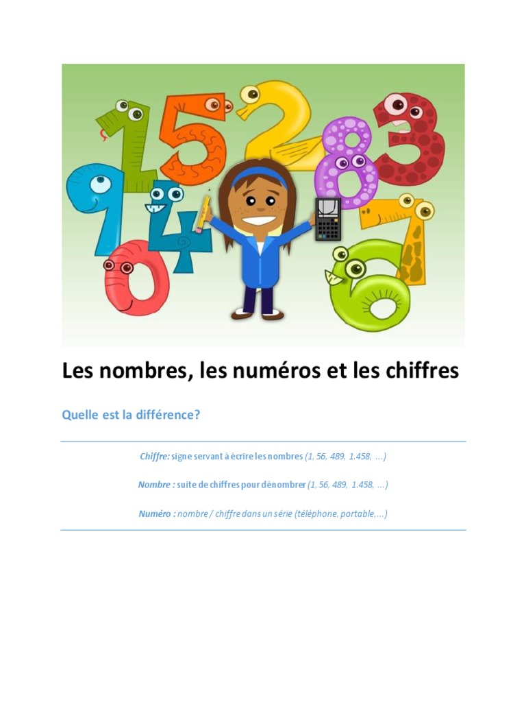 Nombres et Chiffres en Français | PDF | Notation | Code (information)