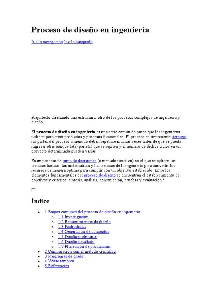 Proceso de Diseño en Ingeniería | PDF | Proceso de diseño de ingeniería ...