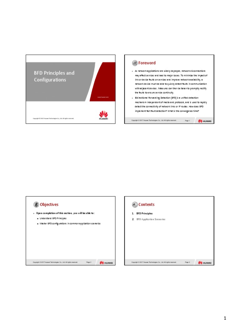 BFD Principles and Configurations | PDF | Computer Network | Communications Protocols
